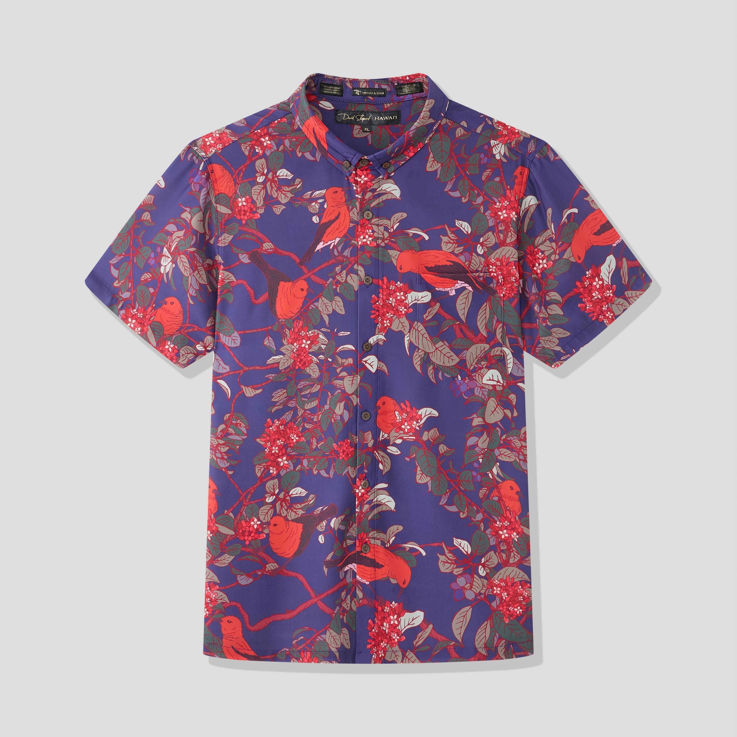 Mens Iron Free Aloha Shirt - Apapane & Iliahi — David Shepard – David ...