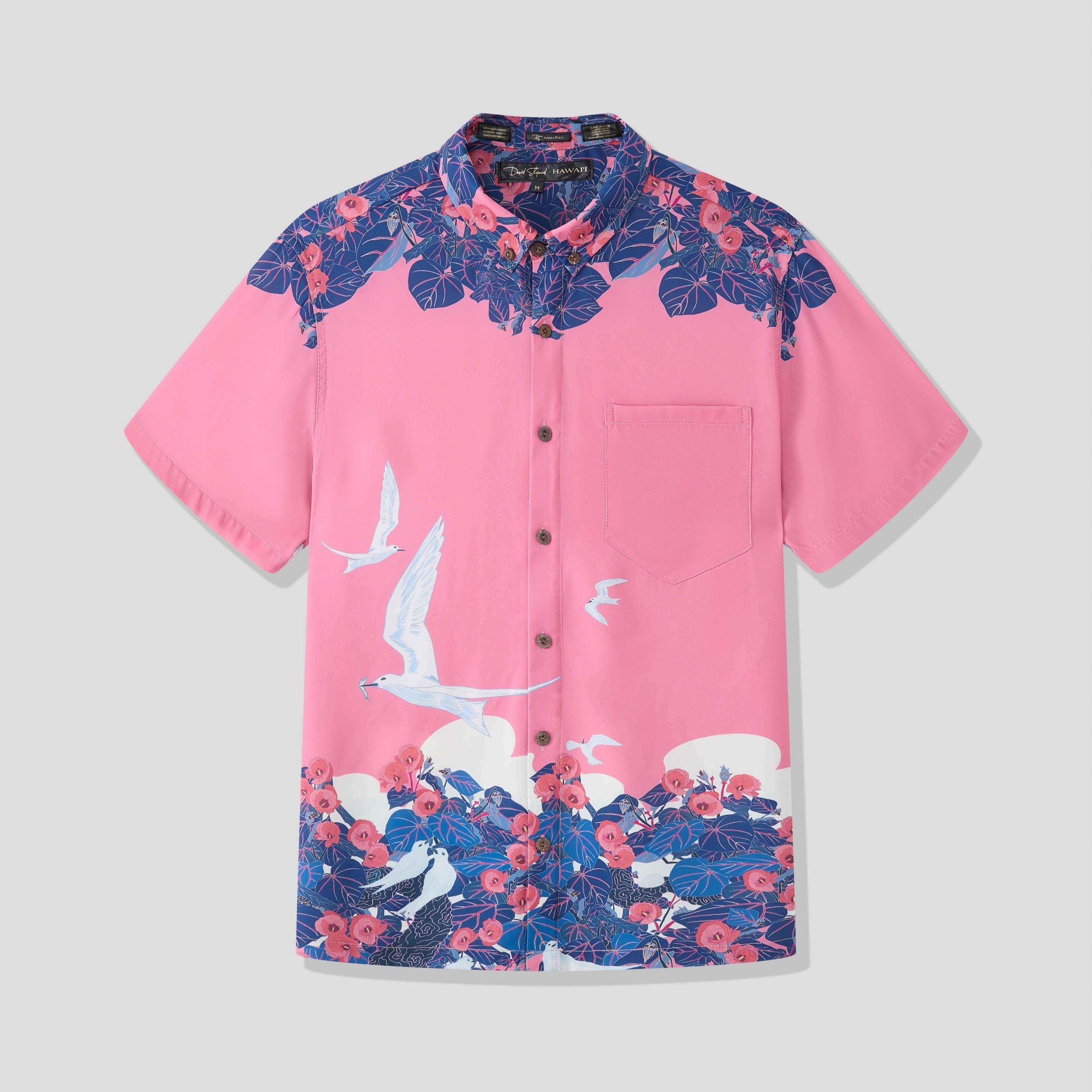 Men's Iron Free Aloha Shirt - Manu-o-ku Pink — David Shepard – David ...