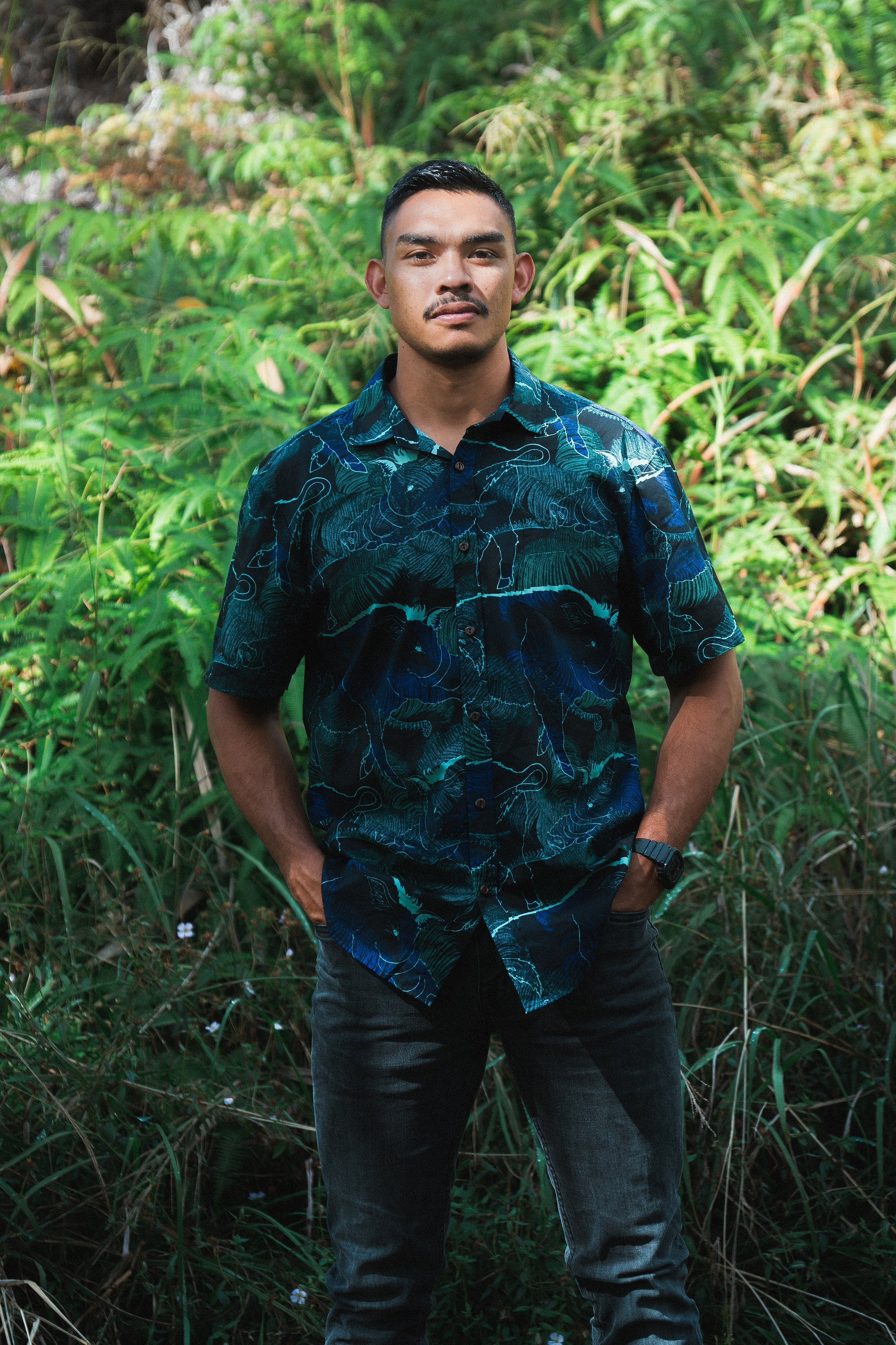 Kamapua'a Blue Hawaiian Legend Aloha Shirt – David Shepard Hawaiʻi