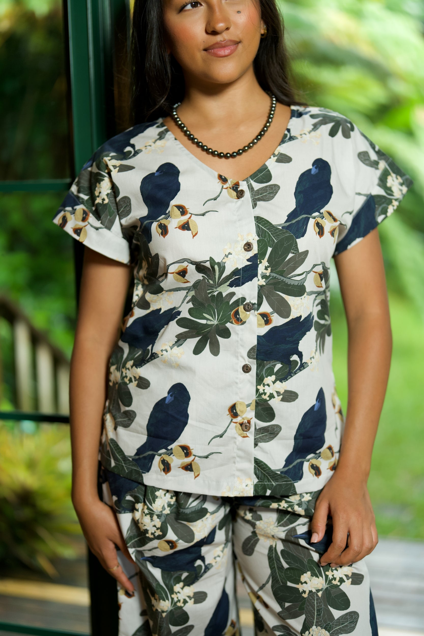 Hō‘awa & The ‘Alalā Pale V-Neck Blouse - Designer Hawaii Clothing ...